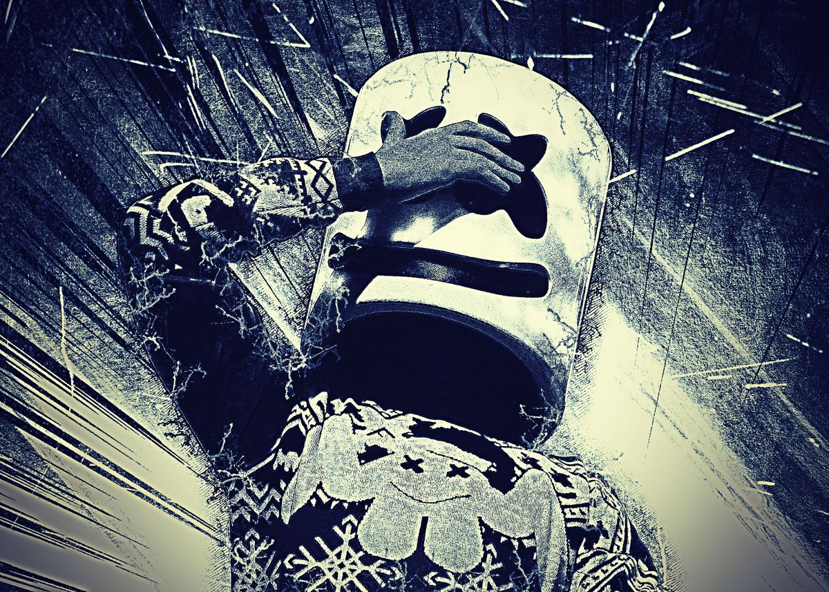 'DJ Marshmello' Poster, picture, metal print, paint by ZDai | Displate