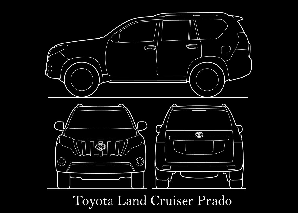 'Toyota Land Cruiser Prado ' Poster, picture, metal print, paint by B ...
