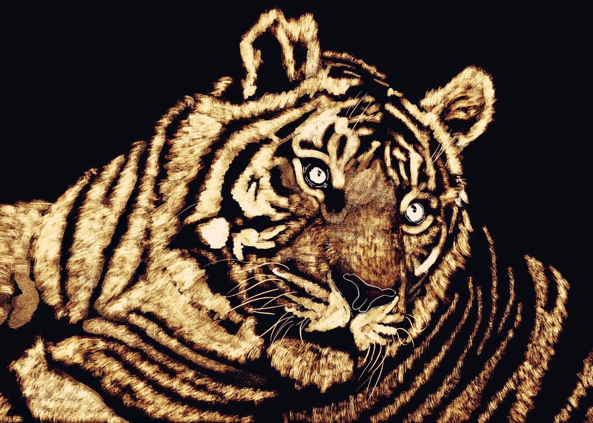 'Sher Khan' Poster, picture, metal print, paint by Arkham Inn | Displate