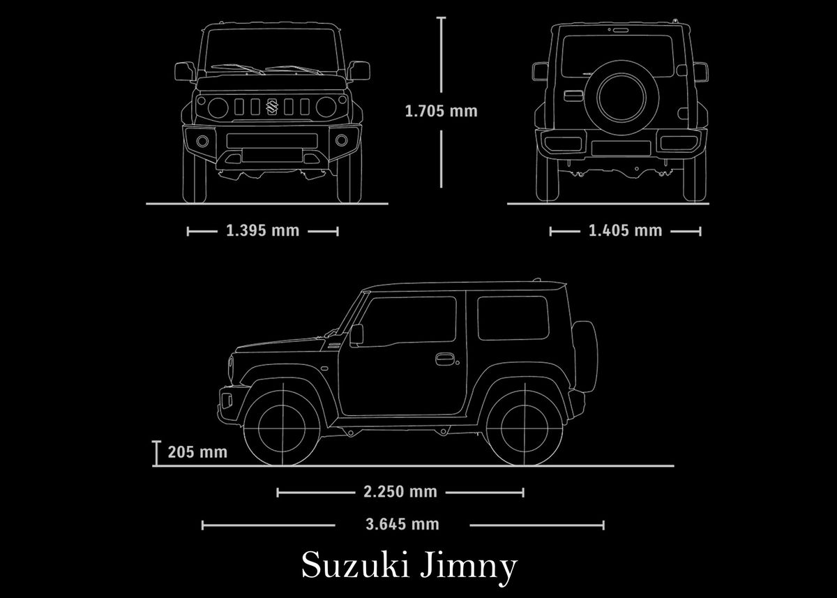 'Suzuki Jimny 2018 ' Poster, picture, metal print, paint by B & W Arts ...