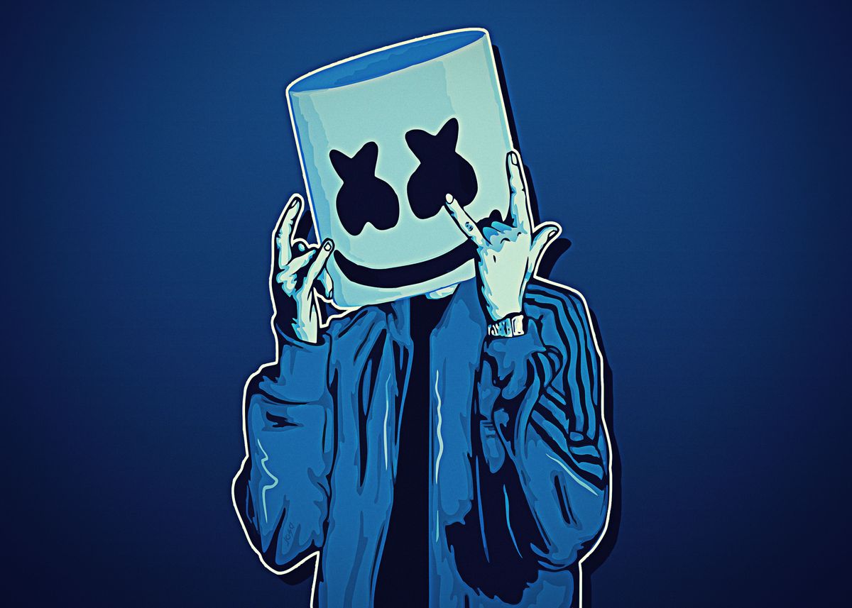 'DJ Marshmello' Poster by ZDai | Displate