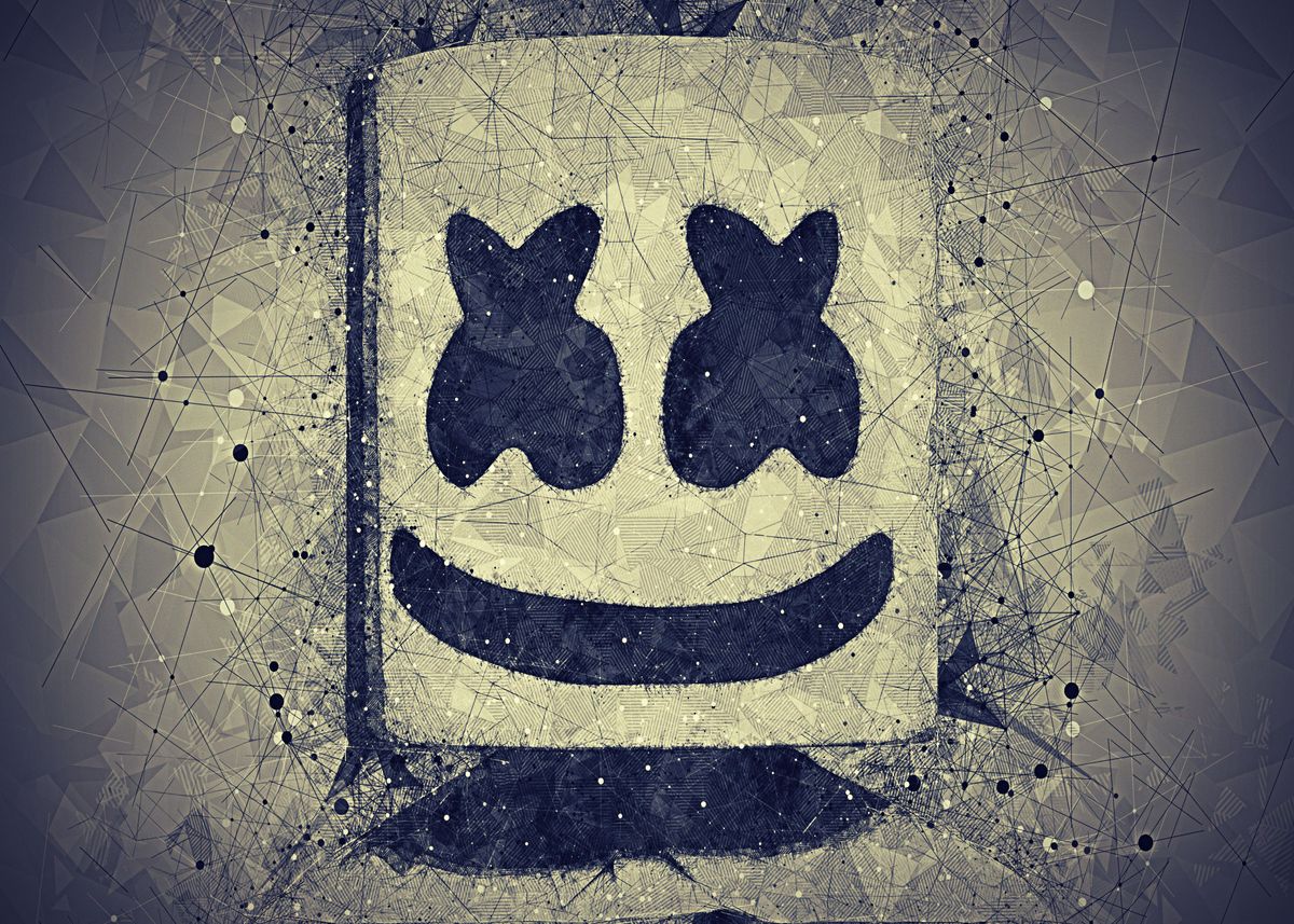 'DJ Marshmello' Poster, picture, metal print, paint by ZDai | Displate