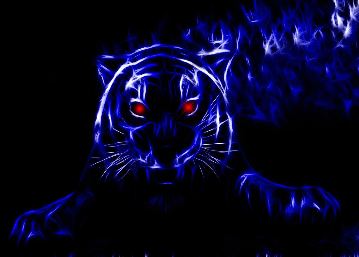 'Blue Tiger' Poster, picture, metal print, paint by Fernando Ari | Displate