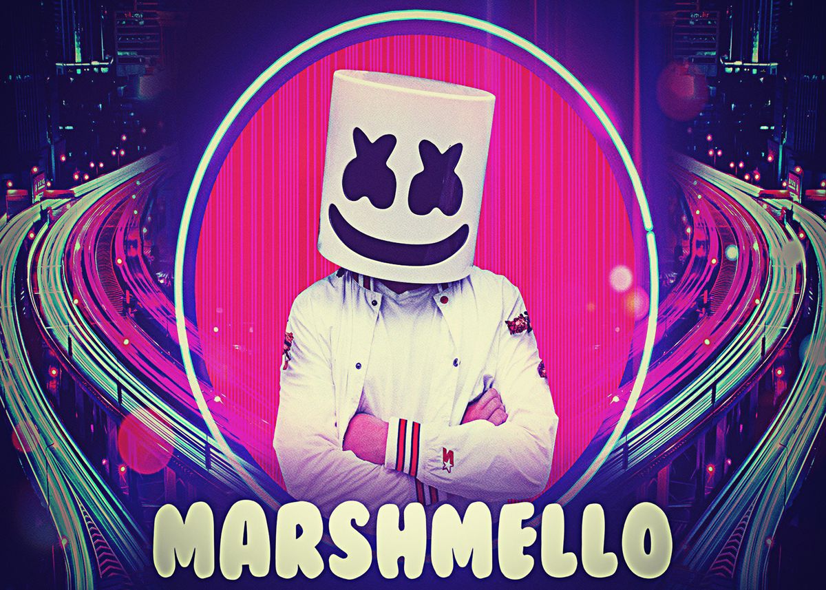 'DJ Marshmello' Poster, picture, metal print, paint by ZDai | Displate