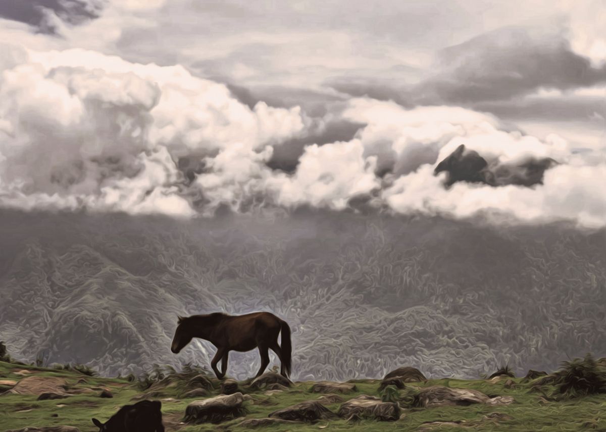 'Landscape Art Animals ' Poster by Tieu Long | Displate