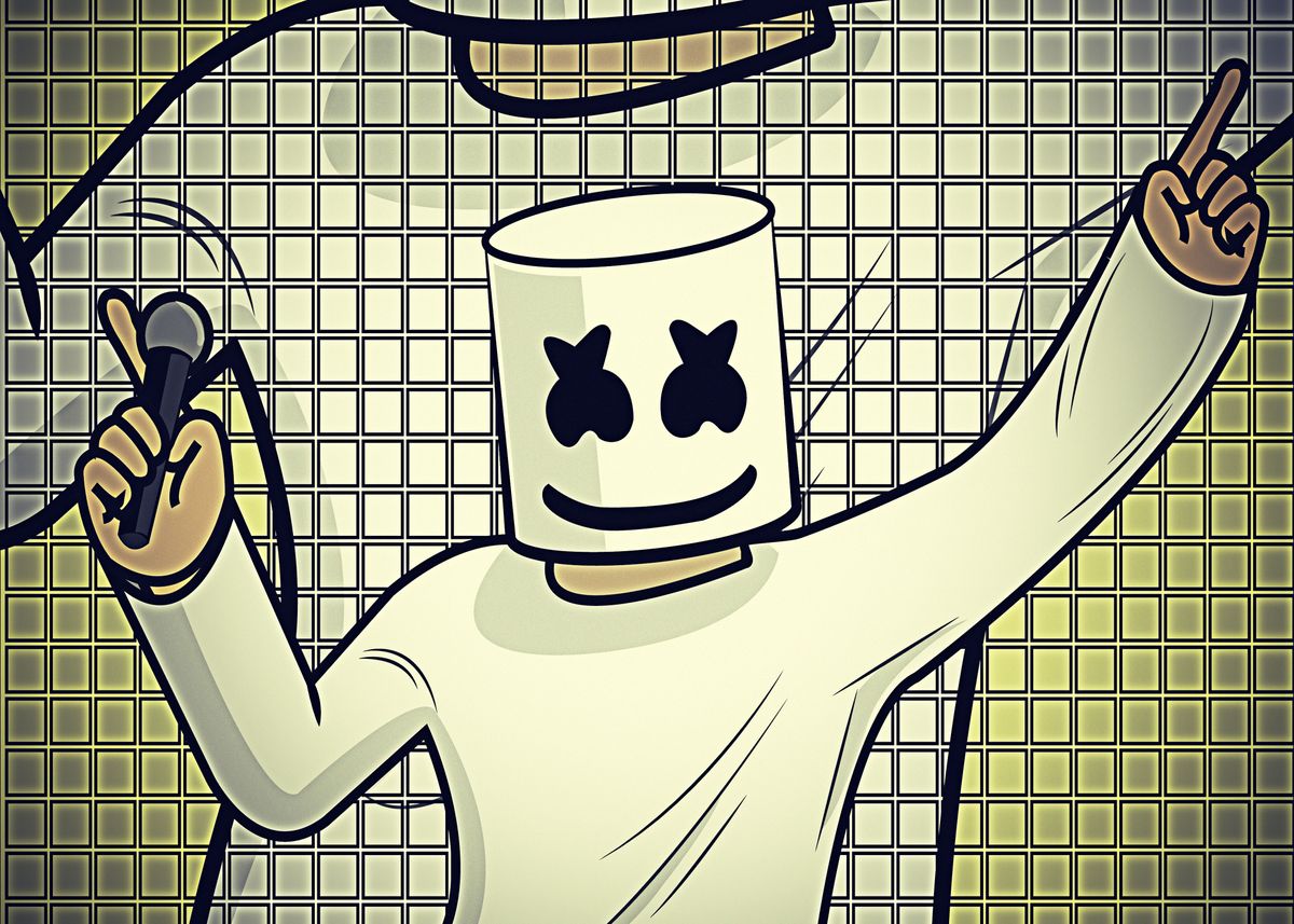 'DJ Marshmello' Poster, picture, metal print, paint by ZDai | Displate