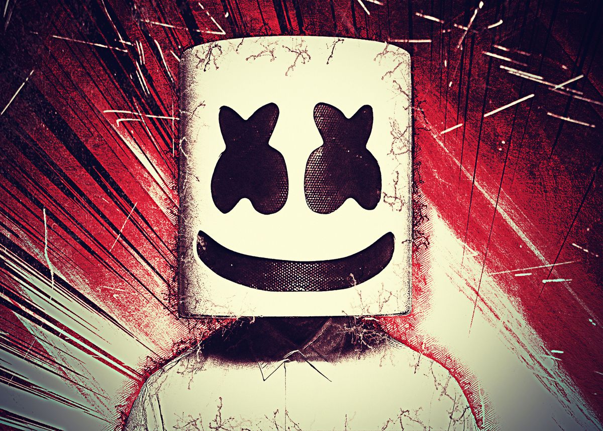 'DJ Marshmello' Poster, picture, metal print, paint by ZDai | Displate