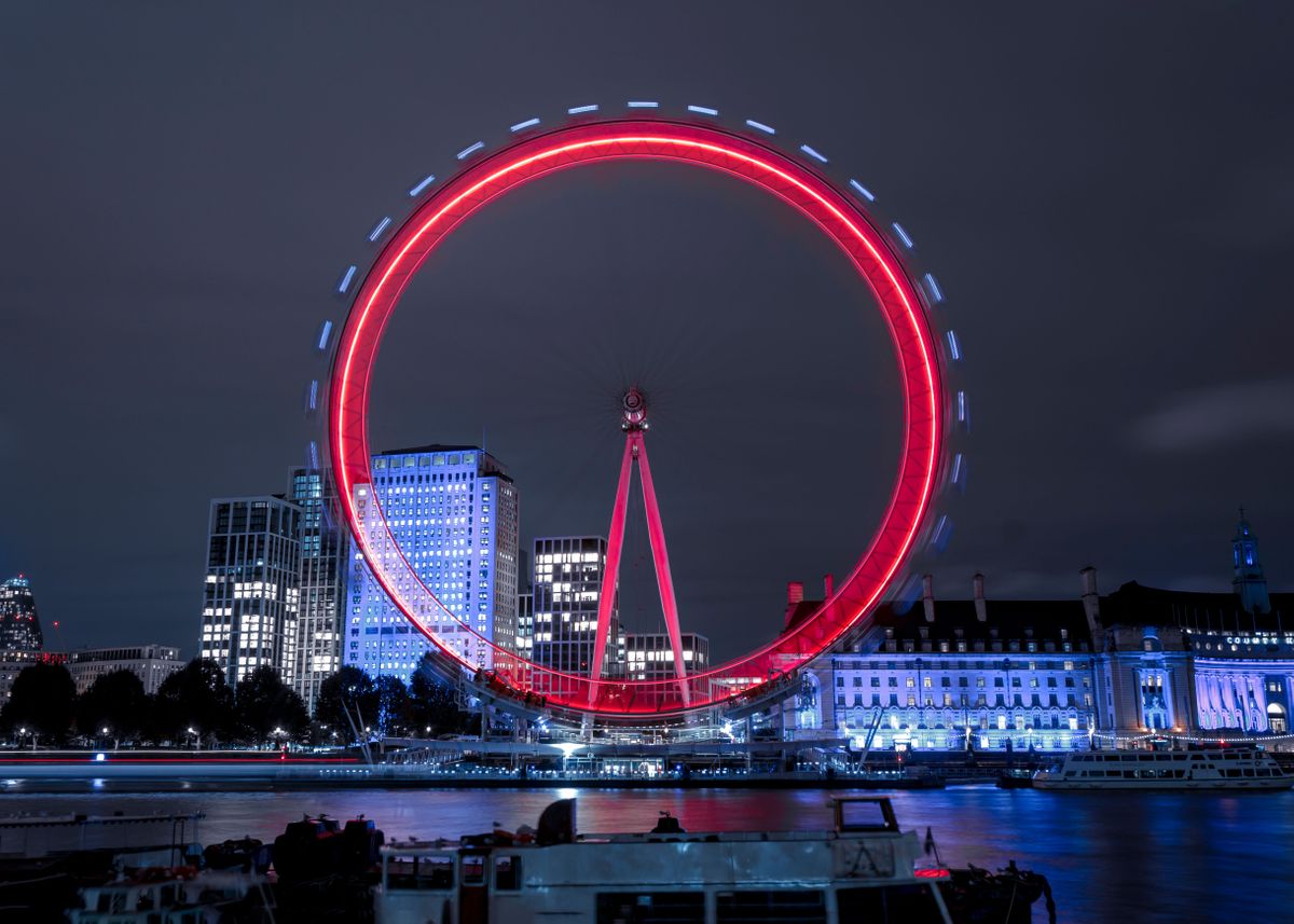 'The London Eye' Poster, picture, metal print, paint by tEdits | Displate
