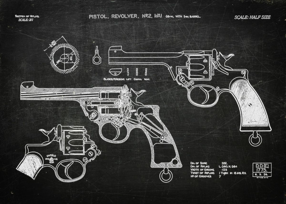 'pistol revolver' Poster by MAXART DESIGN | Displate