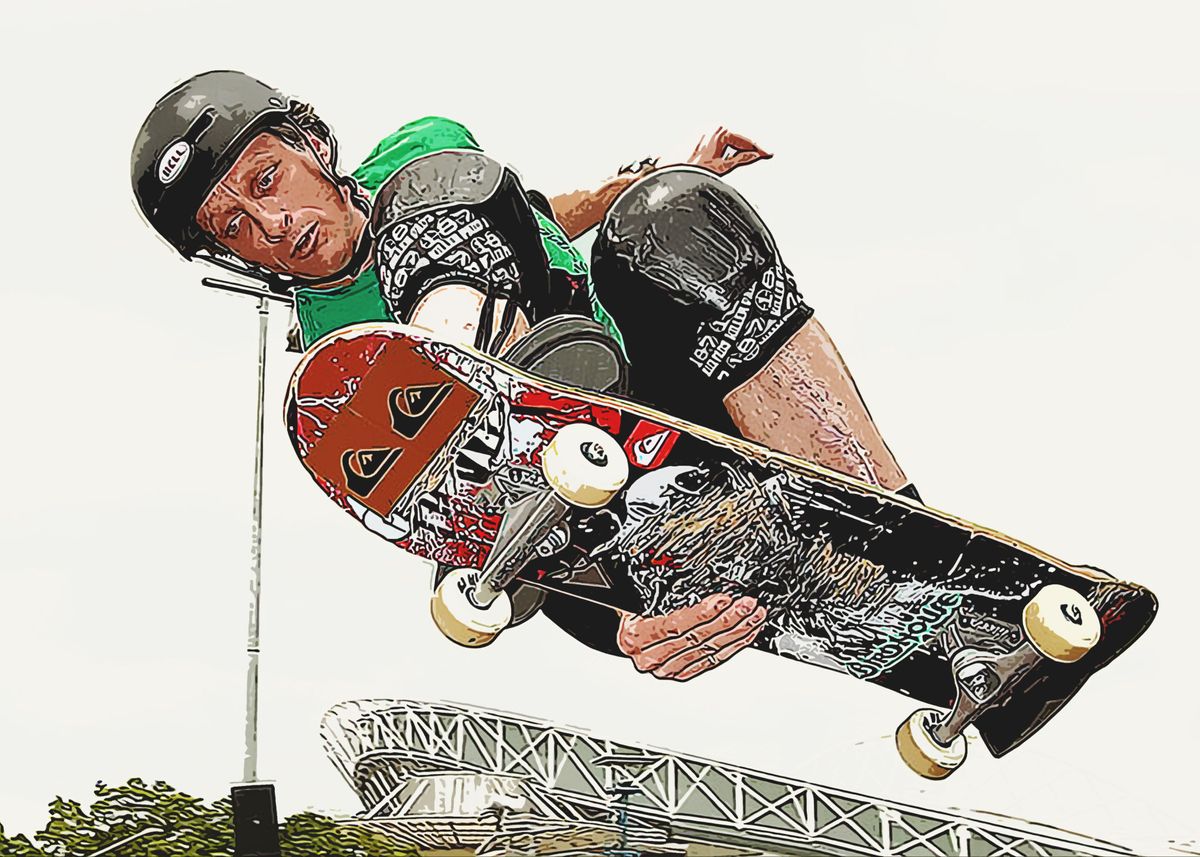 'tony hawk' Poster, picture, metal print, paint by Thogi Gio | Displate