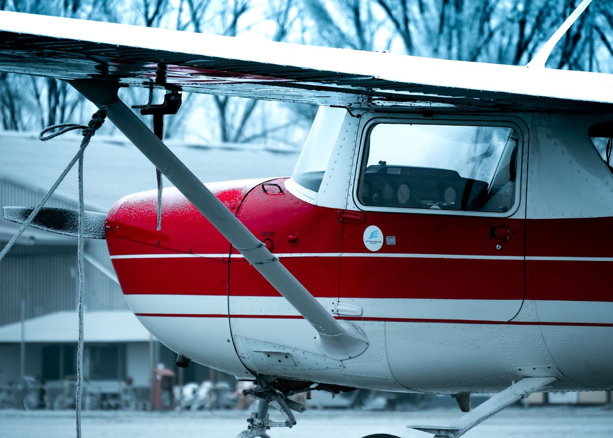 'Cessna 150 in the Winter' Poster, picture, metal print, paint by ...