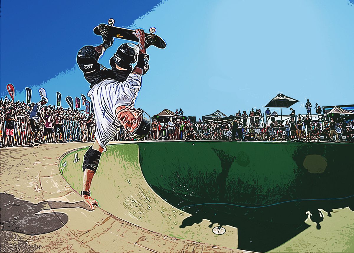 'tony hawk' Poster, picture, metal print, paint by Thogi Gio | Displate