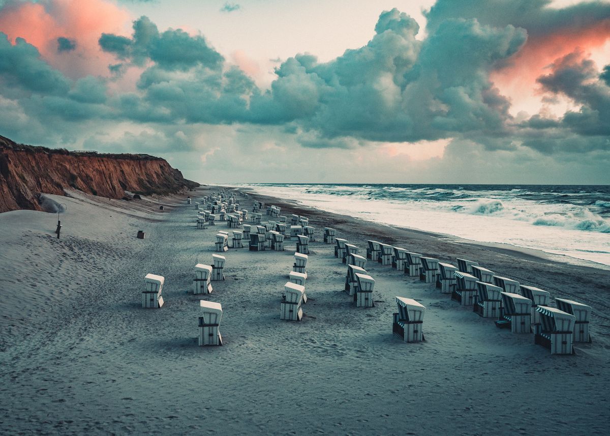 'Red Cliff at Sylt' Poster, picture, metal print, paint by Stefan ...