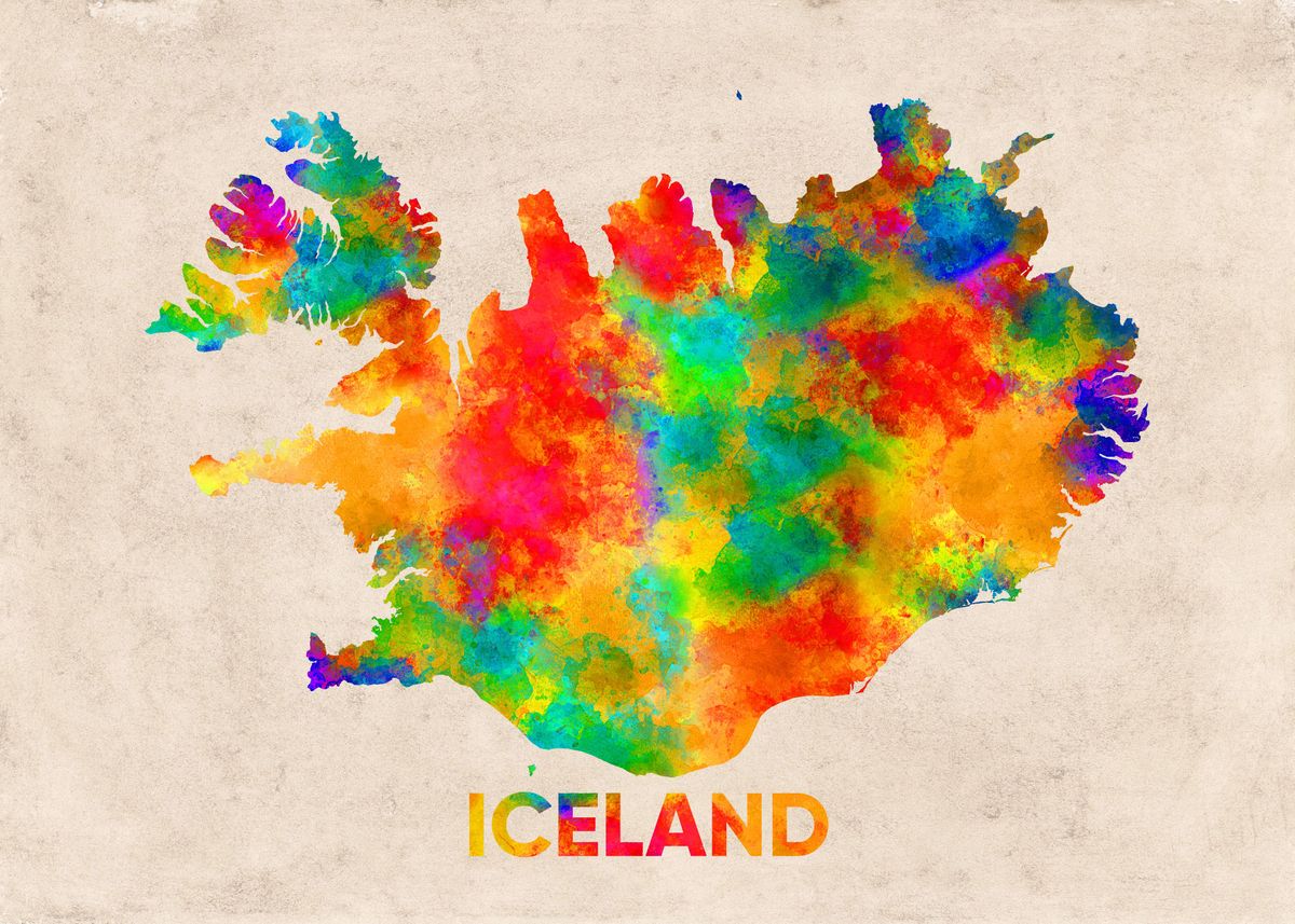 'iceland map' Poster by SplashDesign | Displate