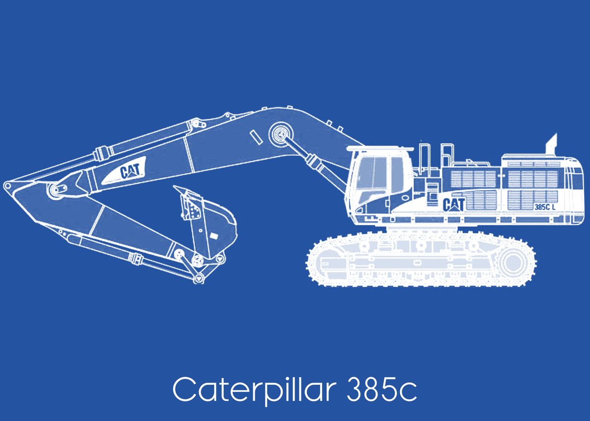 'Caterpillar 385c' Poster, picture, metal print, paint by Don Shop ...