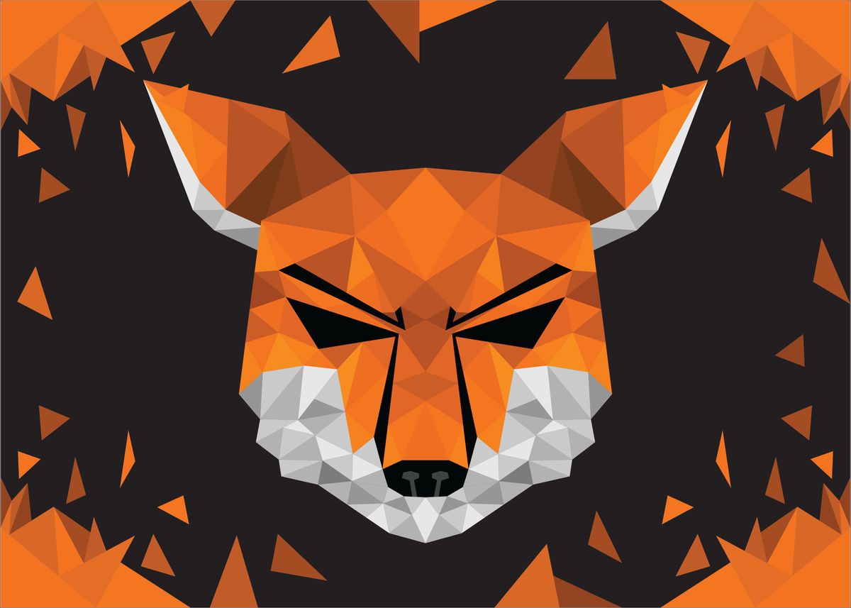 'Low poly Art Fox Head' Poster, picture, metal print, paint by Arief ...