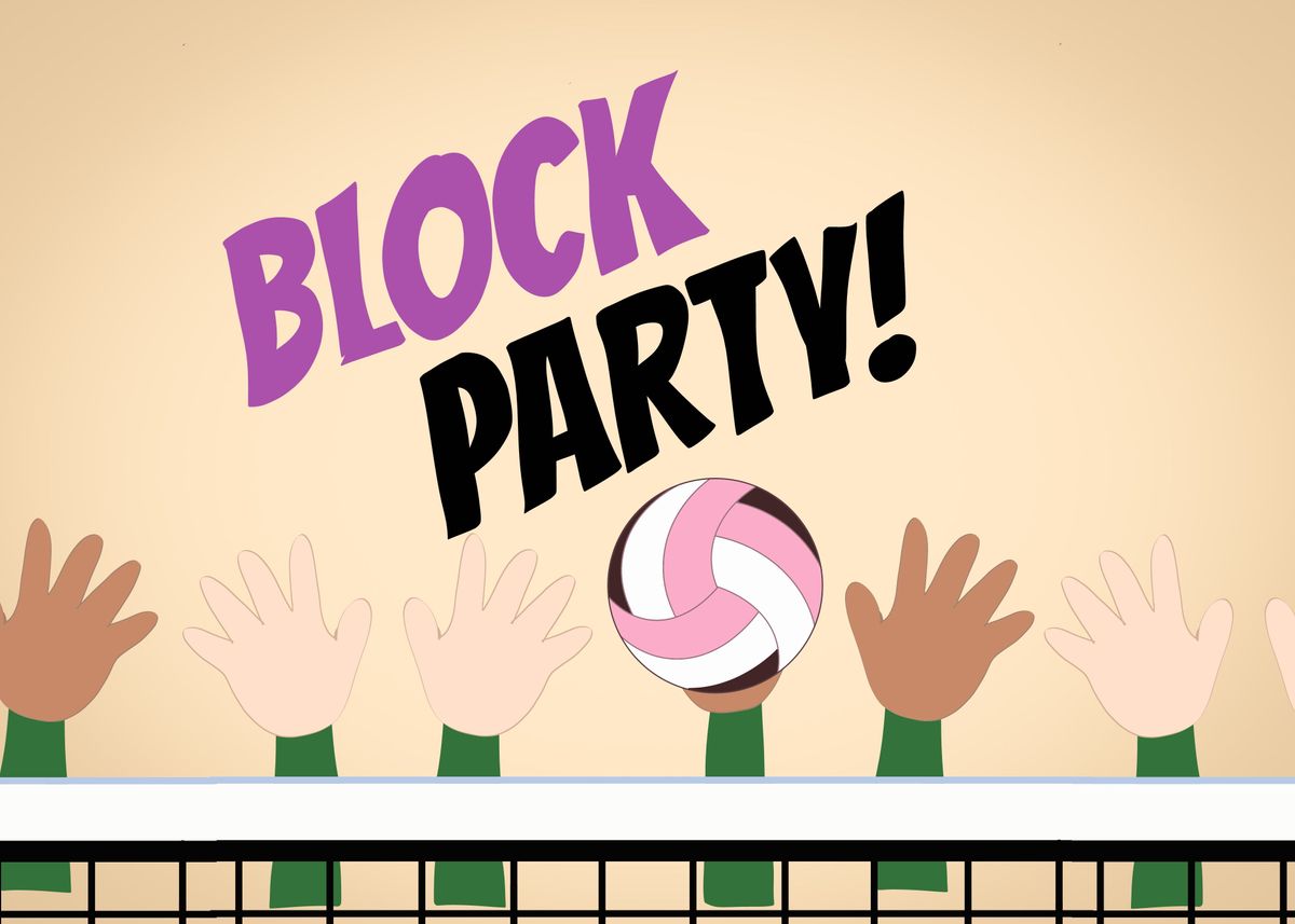 'Block party volleyball ' Poster, picture, metal print, paint by EZ ...