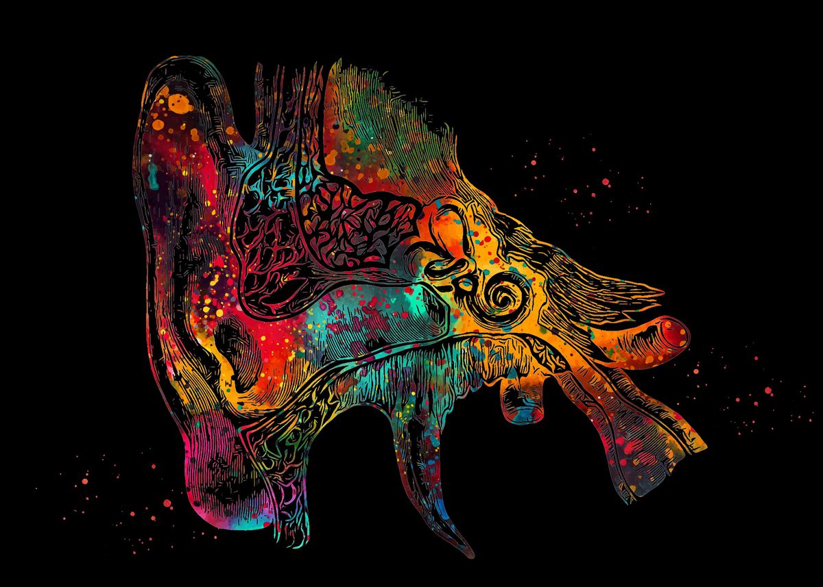 'Human ear ' Poster, picture, metal print, paint by Erzebet Prikel ...