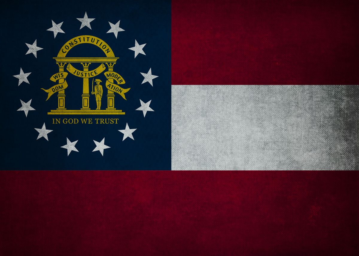 'Flag of Georgia State' Poster, picture, metal print, paint by CRay ...