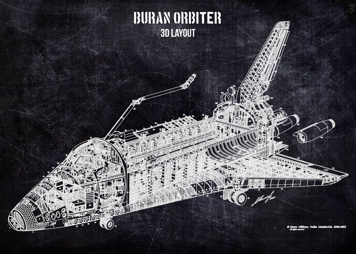 'buran orbiter' Poster, picture, metal print, paint by MAXART DESIGN ...