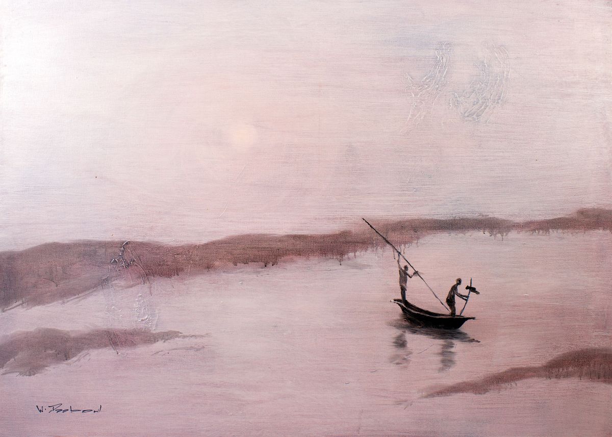 'Fog Fishing' Poster, picture, metal print, paint by Wael Daaboul ...