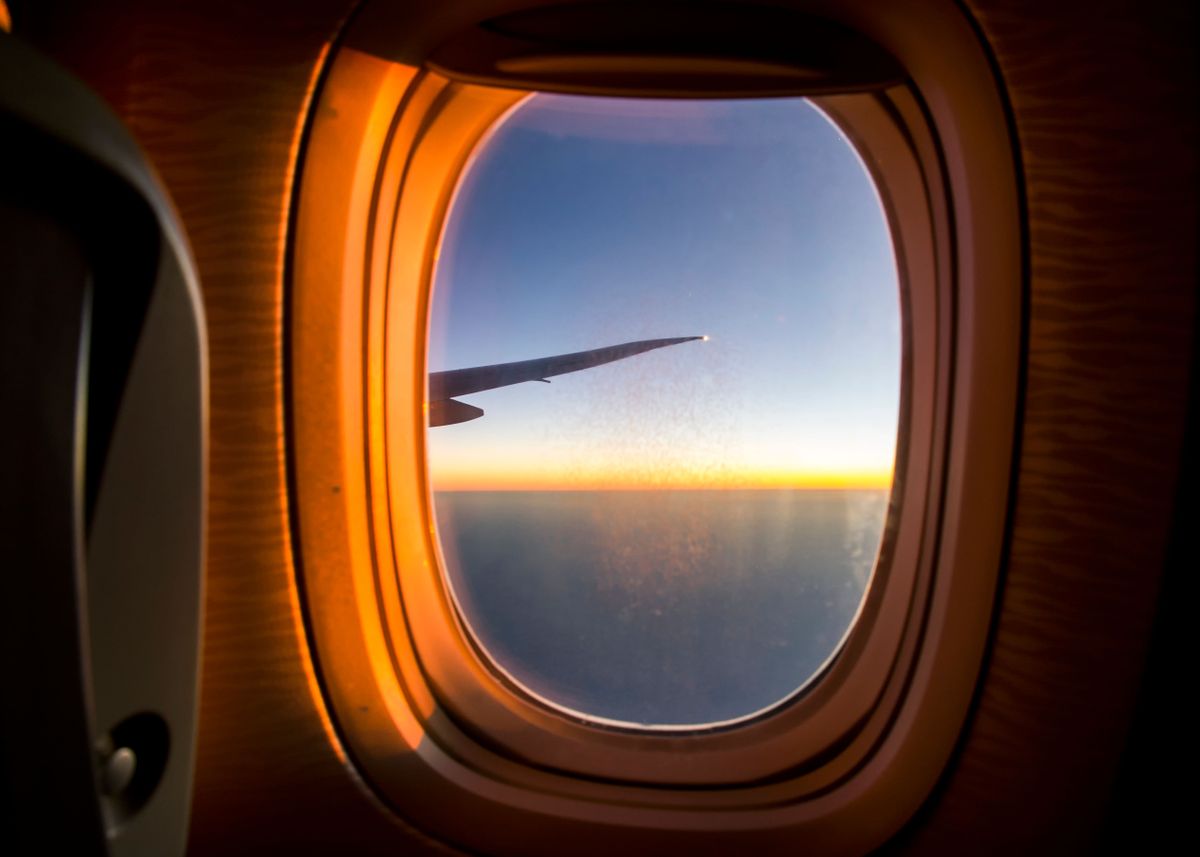 'Airplane window' Poster, picture, metal print, paint by ...