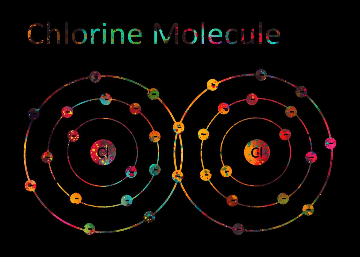 'Chlorine Molecule ' Poster by Erzebet Prikel | Displate