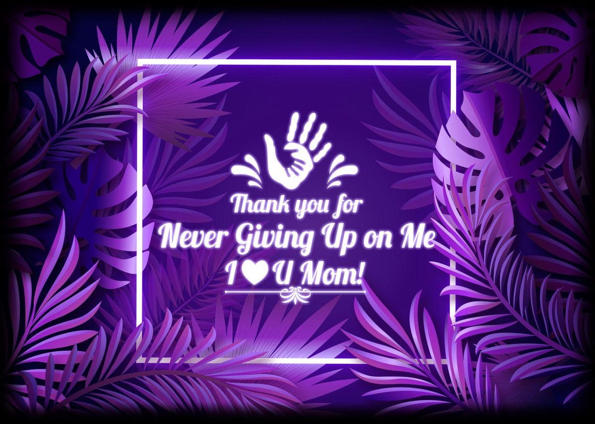 'Thank you Mom' Poster by Foxtails Design | Displate