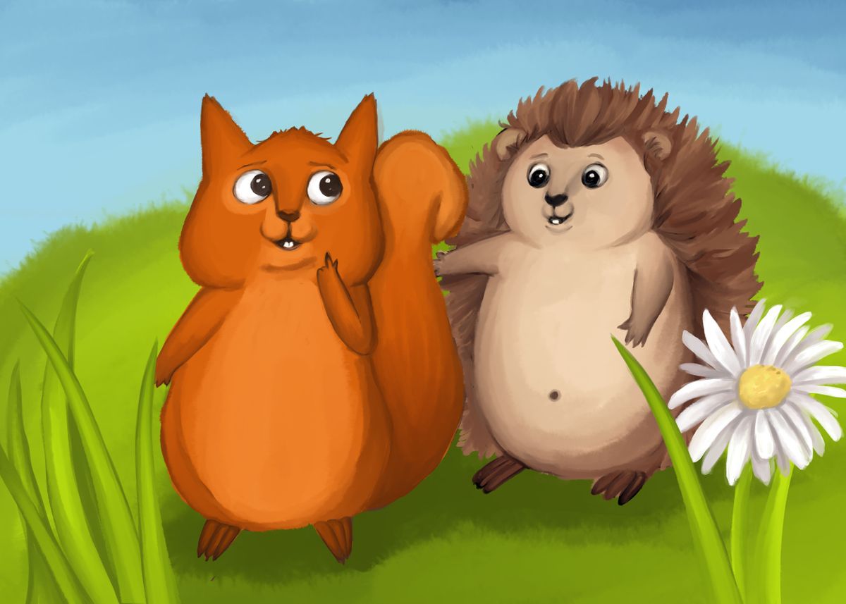 'Elliot the squirrel ' Poster by Denise Hockling | Displate