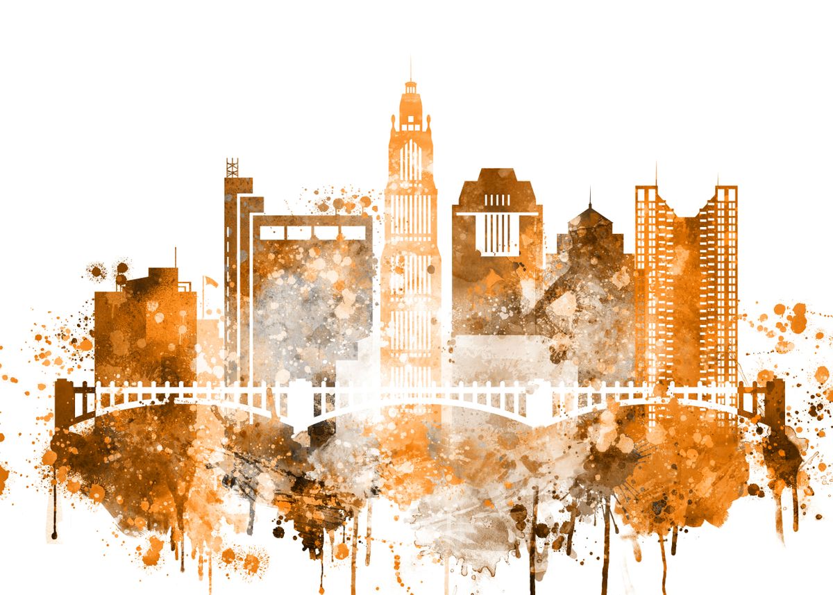 'Columbus Ohio Skyline ' Poster, picture, metal print, paint by Dim ...
