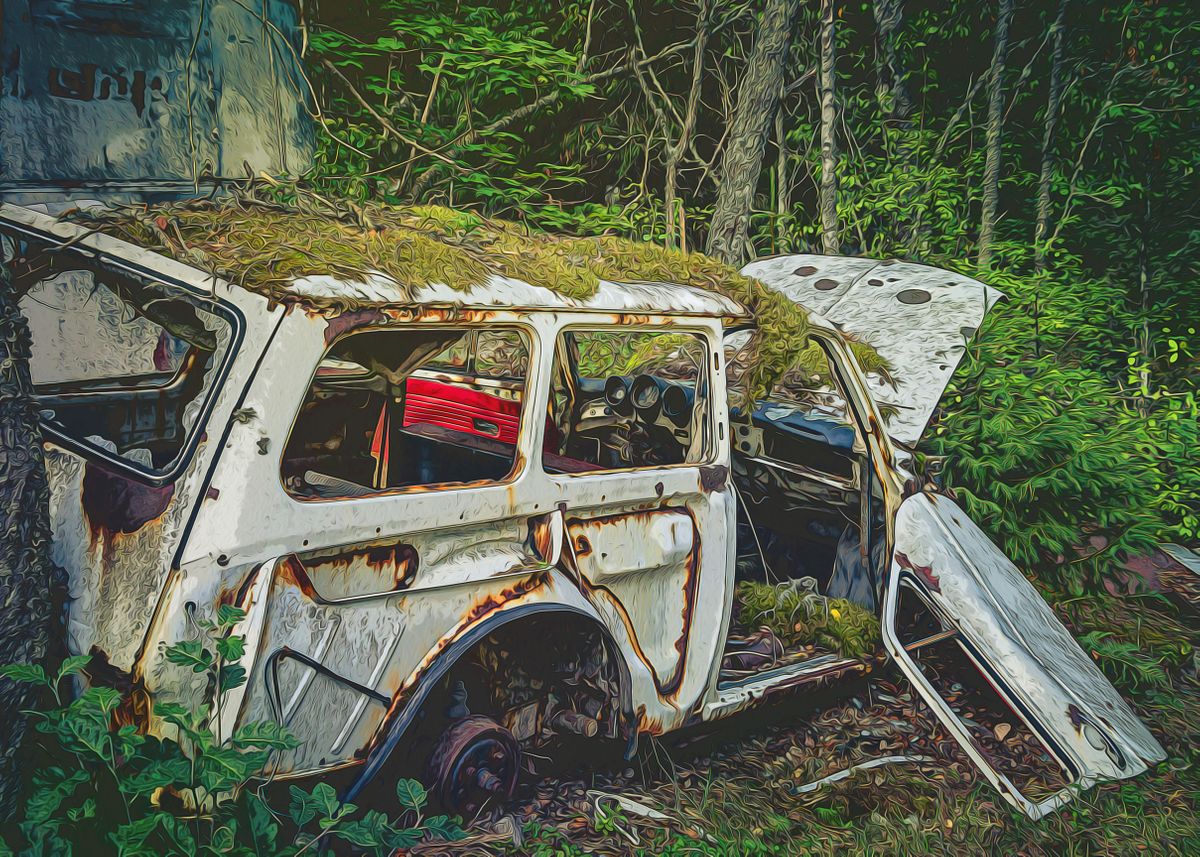 'Oldtimer lost' Poster, picture, metal print, paint by BAERENSTARKmedia ...