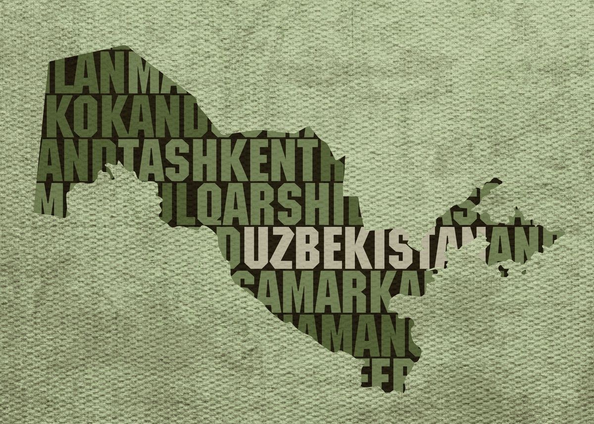 'Uzbekistan Country Words' Poster, picture, metal print, paint by ...