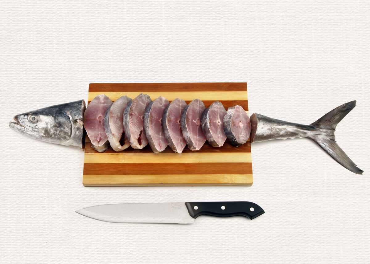 'Food Fish Seafood Knife' Poster, picture, metal print, paint by conway ...