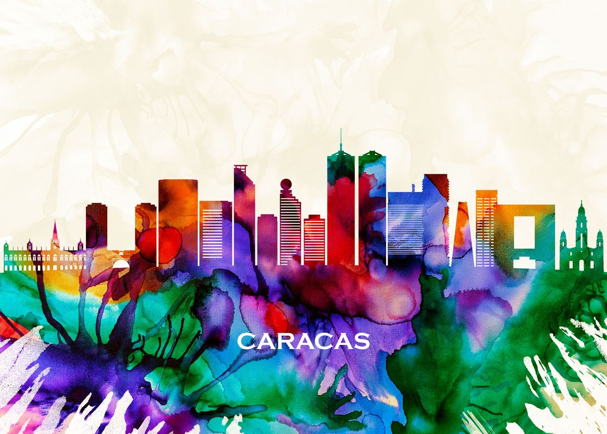 'Caracas Skyline' Poster, picture, metal print, paint by Towseef Dar ...