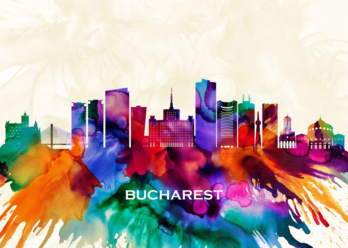 'Bucharest Skyline' Poster by Towseef Dar | Displate