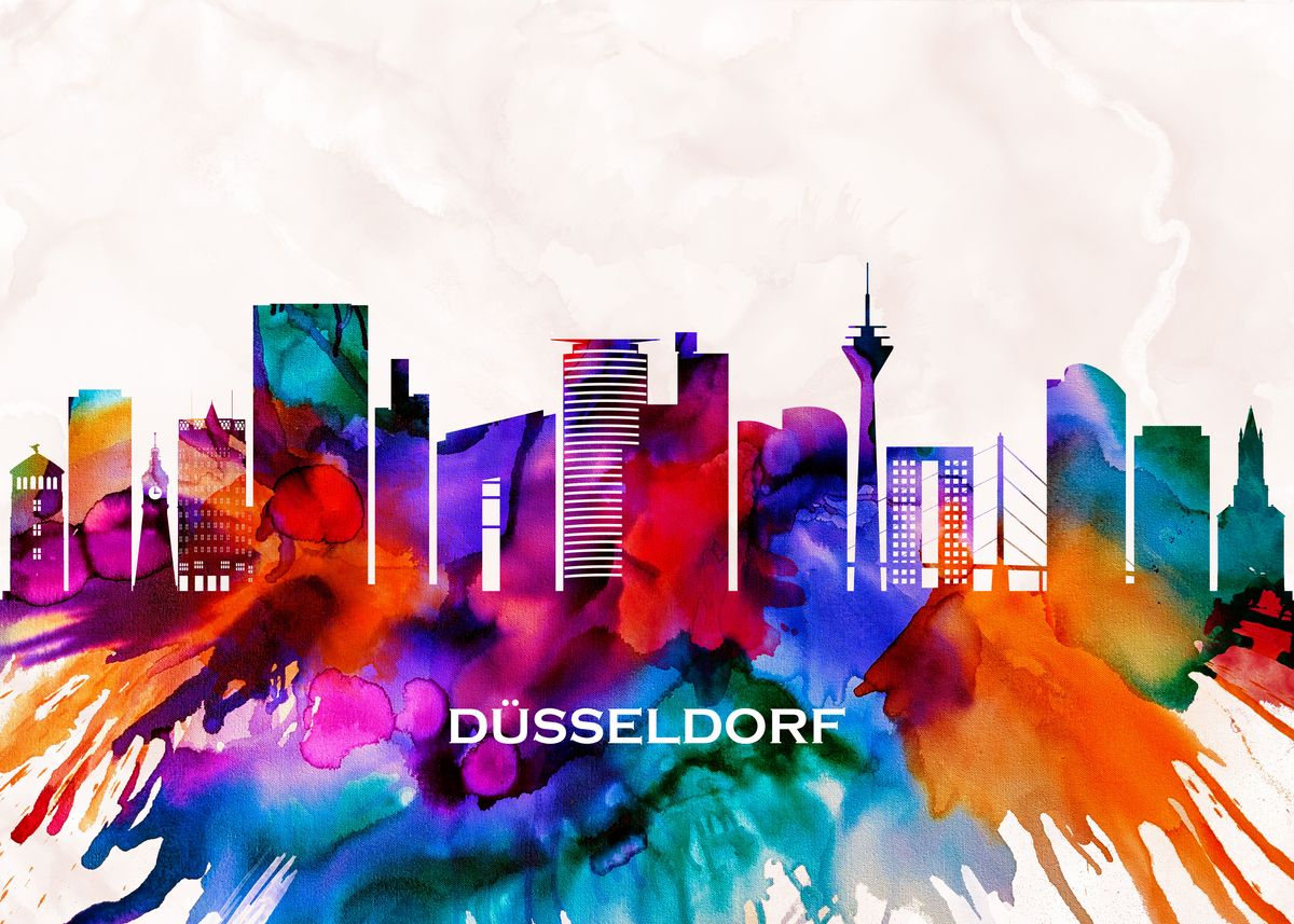 'Dusseldorf Skyline' Poster by Towseef Dar | Displate