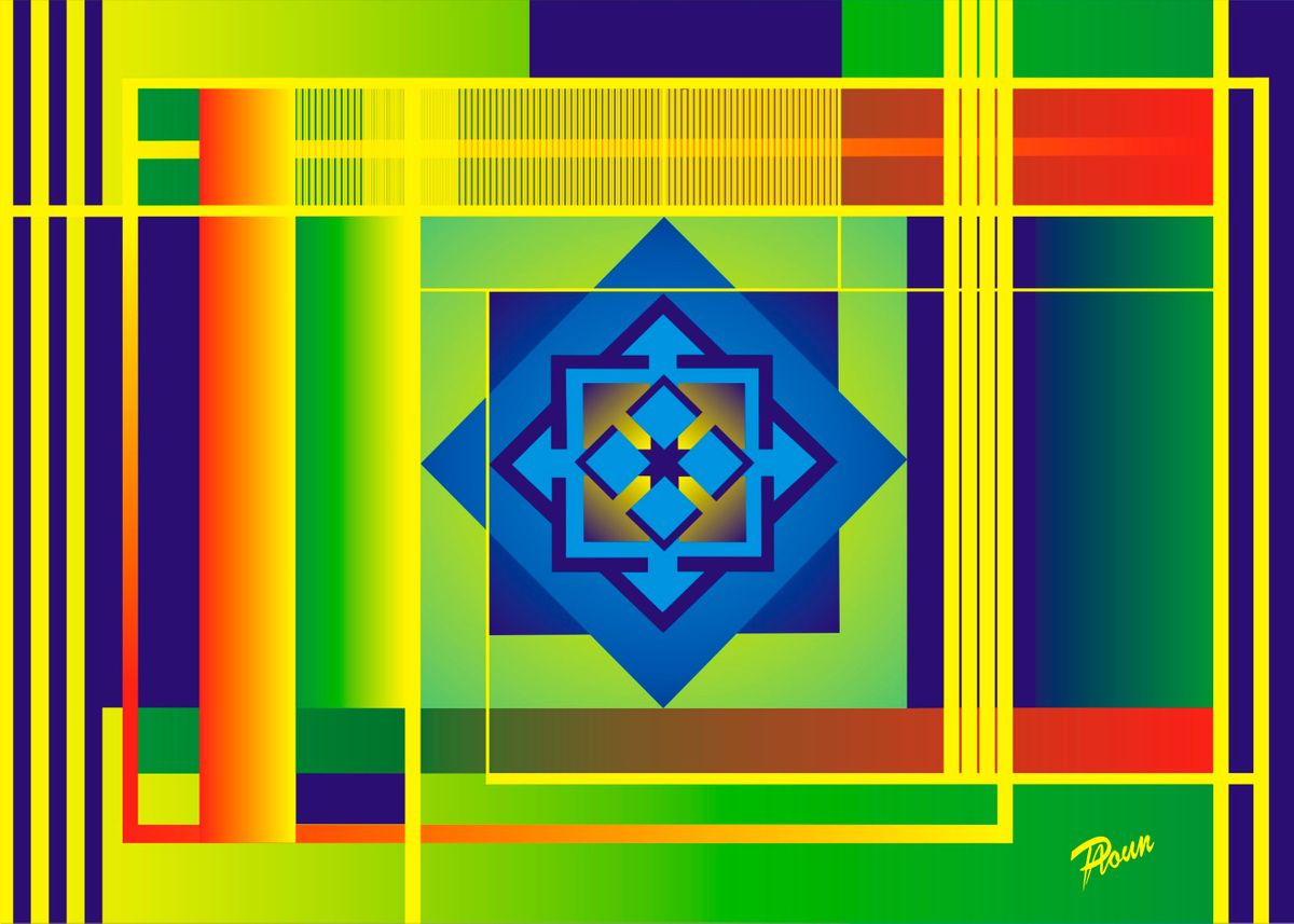 'Parallelism 2' Poster, picture, metal print, paint by Philippe Aoun ...