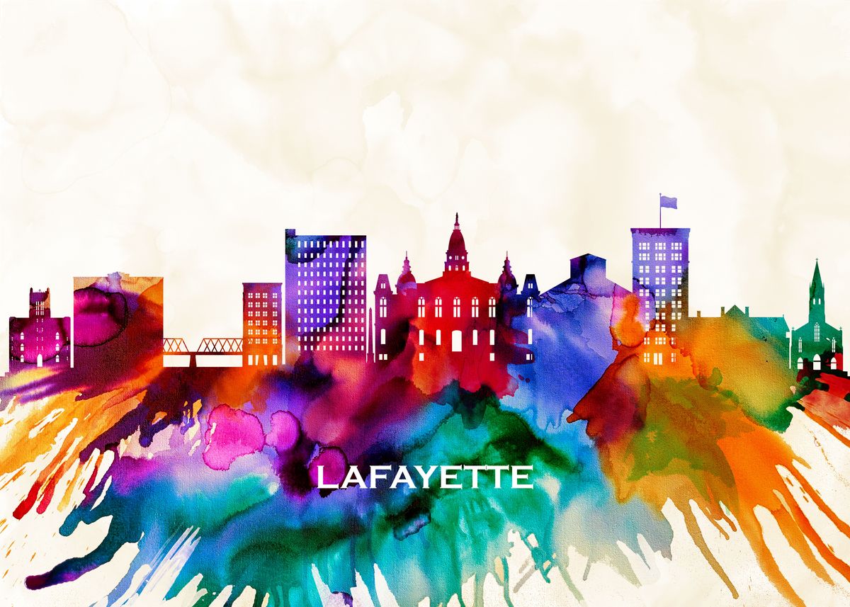 'Lafayette Skyline' Poster, picture, metal print, paint by Towseef Dar ...