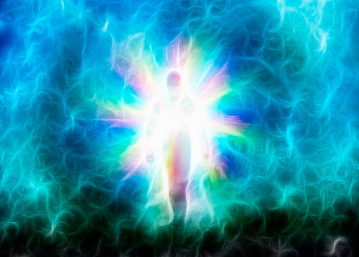 'Figure emerges from light' Poster, picture, metal print, paint by ...