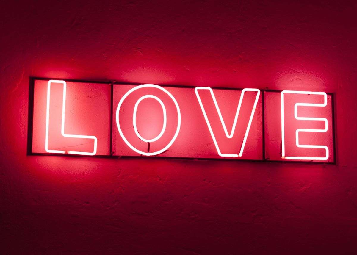 'Pink Love Sign' Poster, picture, metal print, paint by Art Concept ...