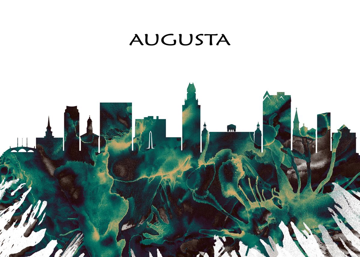 'Augusta Skyline' Poster, picture, metal print, paint by Towseef Dar ...