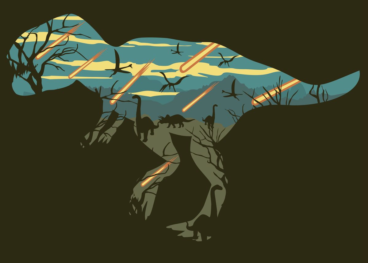 'TRex' Poster, picture, metal print, paint by Chris Simmons | Displate