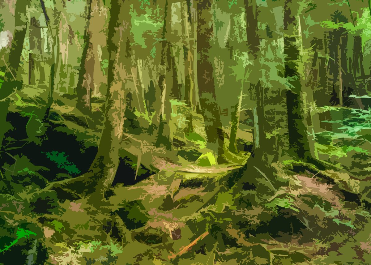 'forest 7' Poster, picture, metal print, paint by Muhammad Anas | Displate