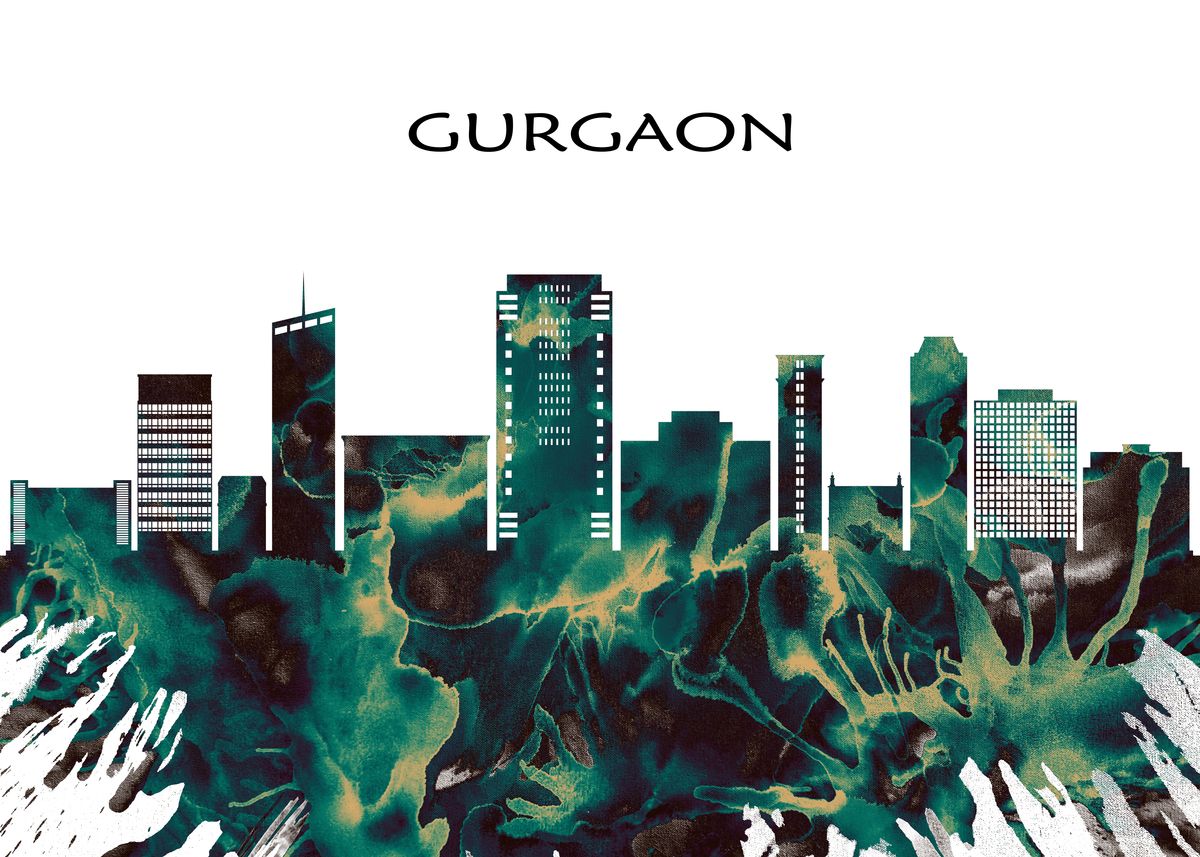 'Gurgaon Skyline' Poster, picture, metal print, paint by Towseef Dar ...