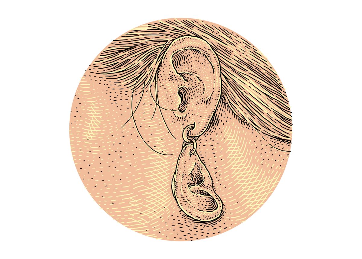 'Ear Earrings' Poster, picture, metal print, paint by ilvstrasi | Displate