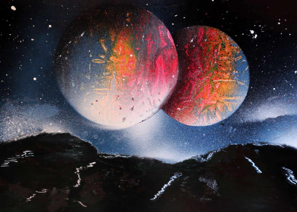 'Double Rainbow Moon ' Poster, picture, metal print, paint by Angelique ...