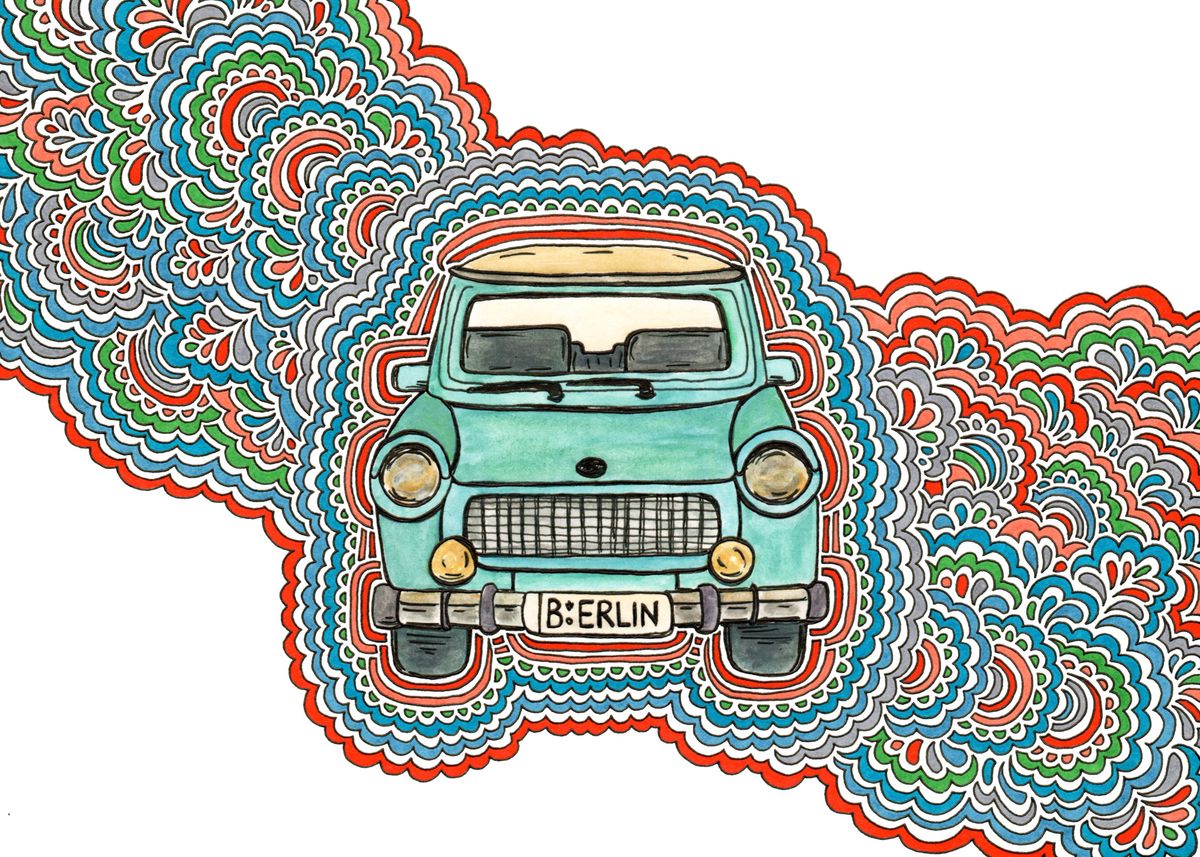 'Trabant Berlin' Poster, picture, metal print, paint by Kaitlyn Parker ...