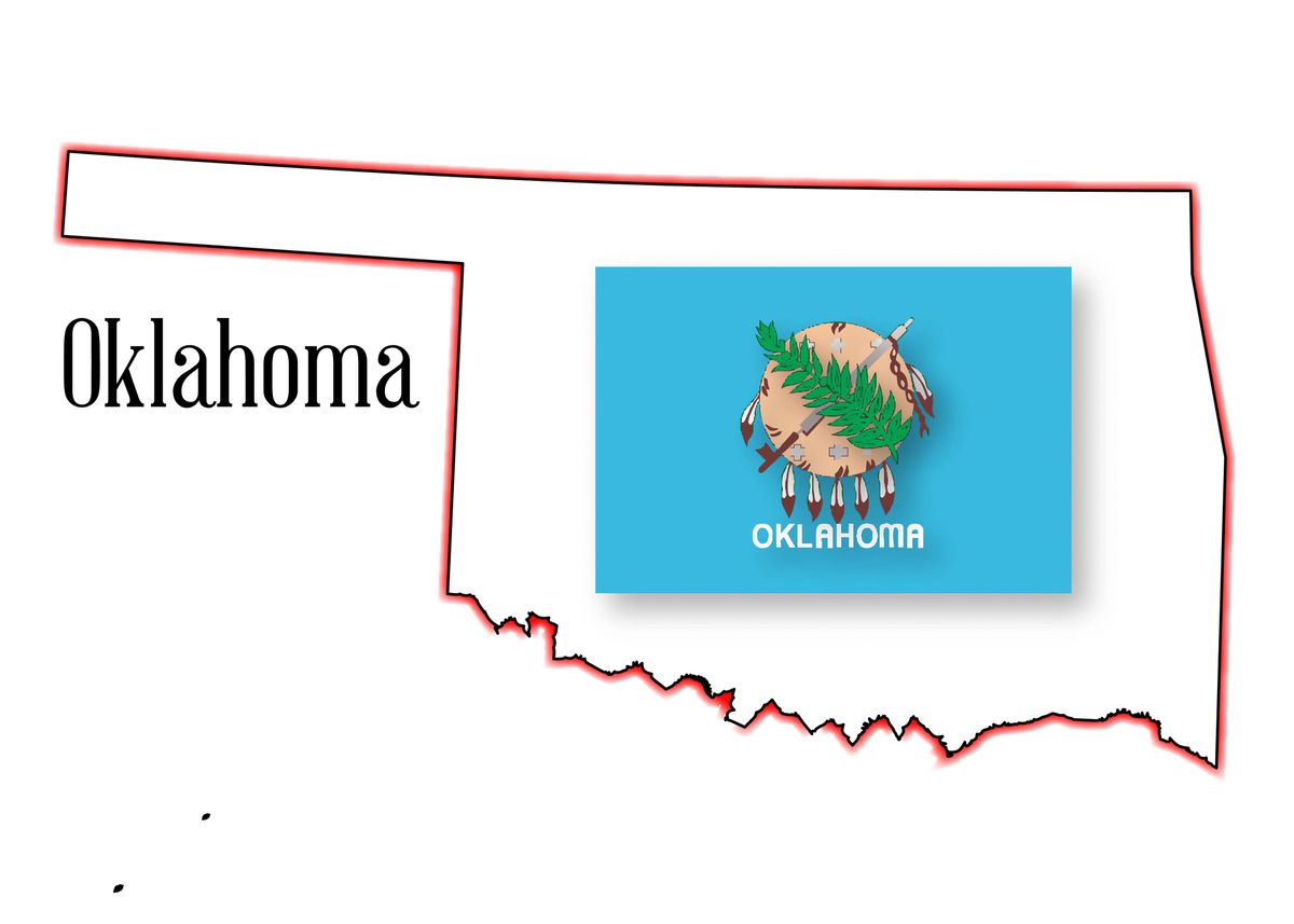 'Oklahoma State Map' Poster, picture, metal print, paint by HomeStead ...