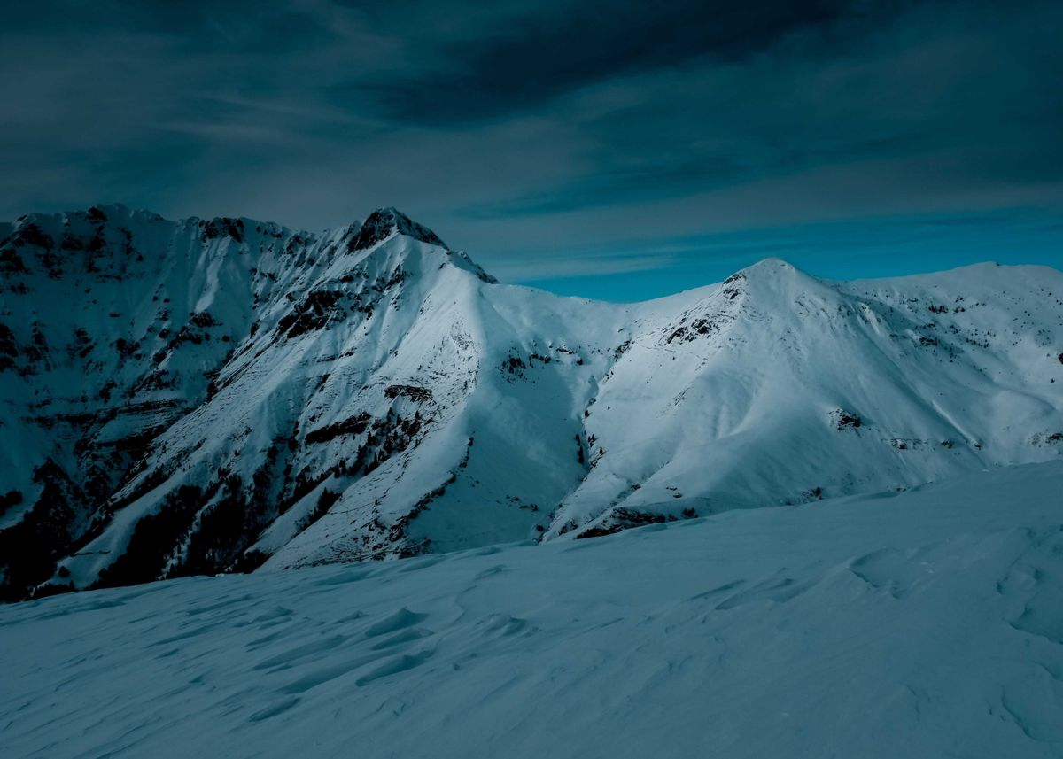 'black snow mountain' Poster by DheYa Art | Displate
