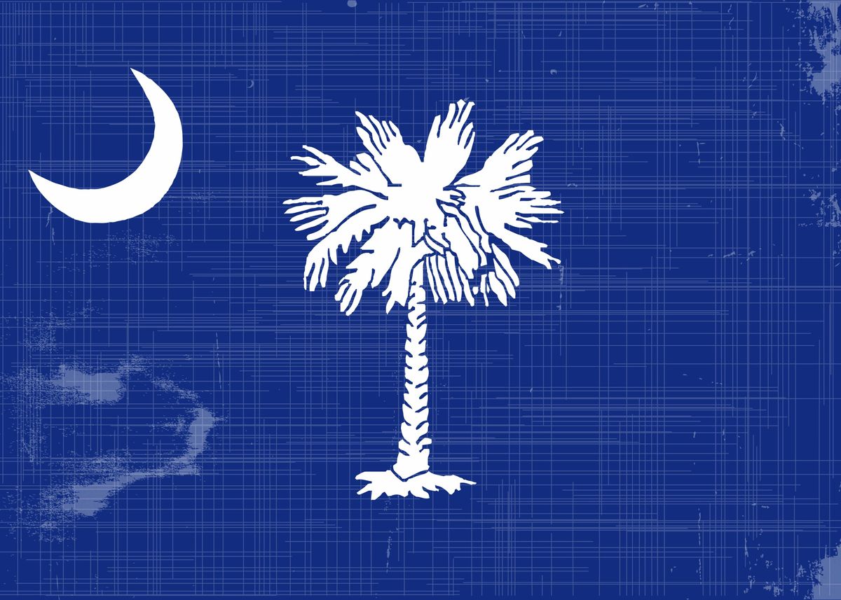 'South Carolina State Flag' Poster, picture, metal print, paint by ...